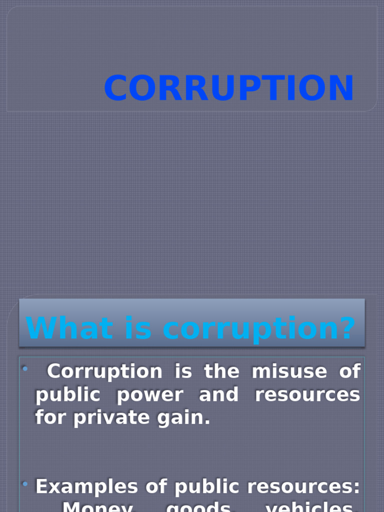 Corruption | PDF | Corruption | Social Ethics