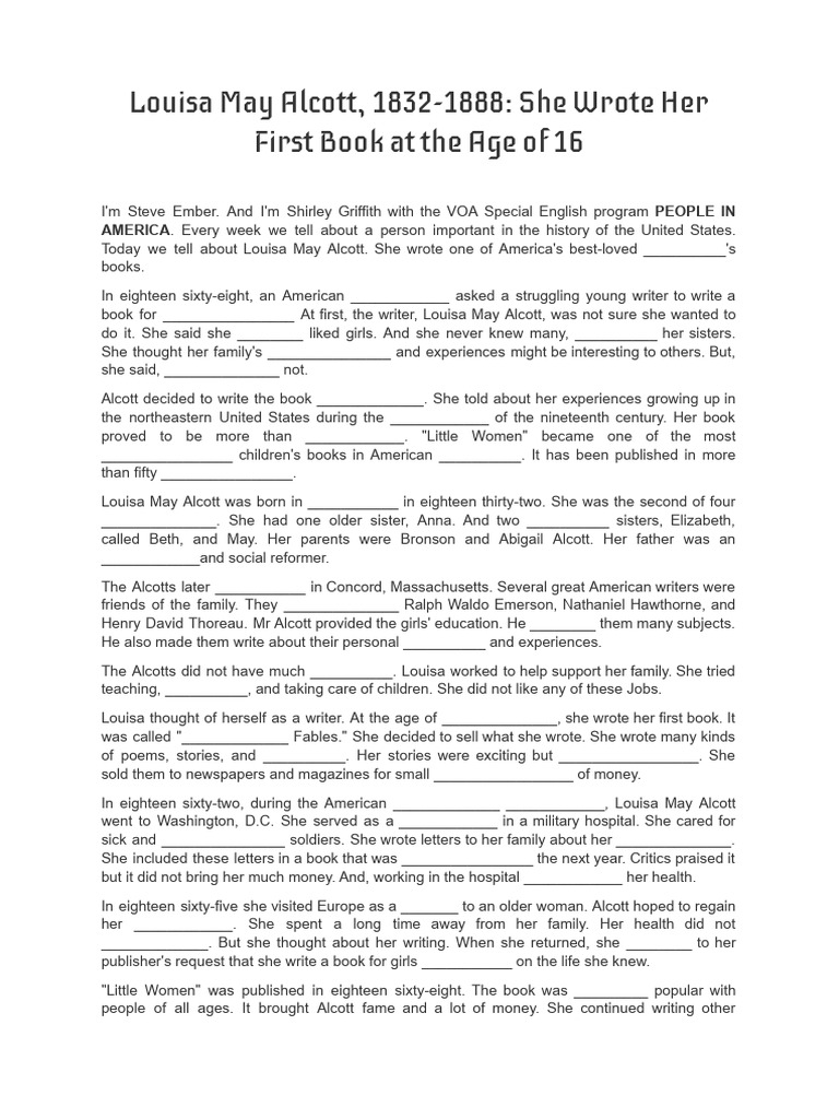 Louisa May Alcott - Students | PDF | Little Women | Louisa May Alcott
