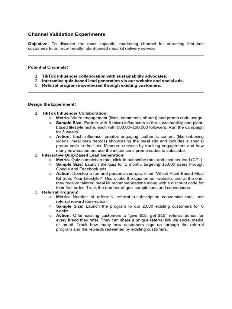 ALONZO - Channel Validation Experiments | PDF
