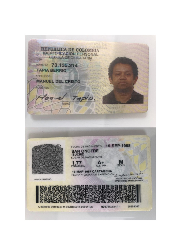 Manuel Tapia Cedula 1 | PDF