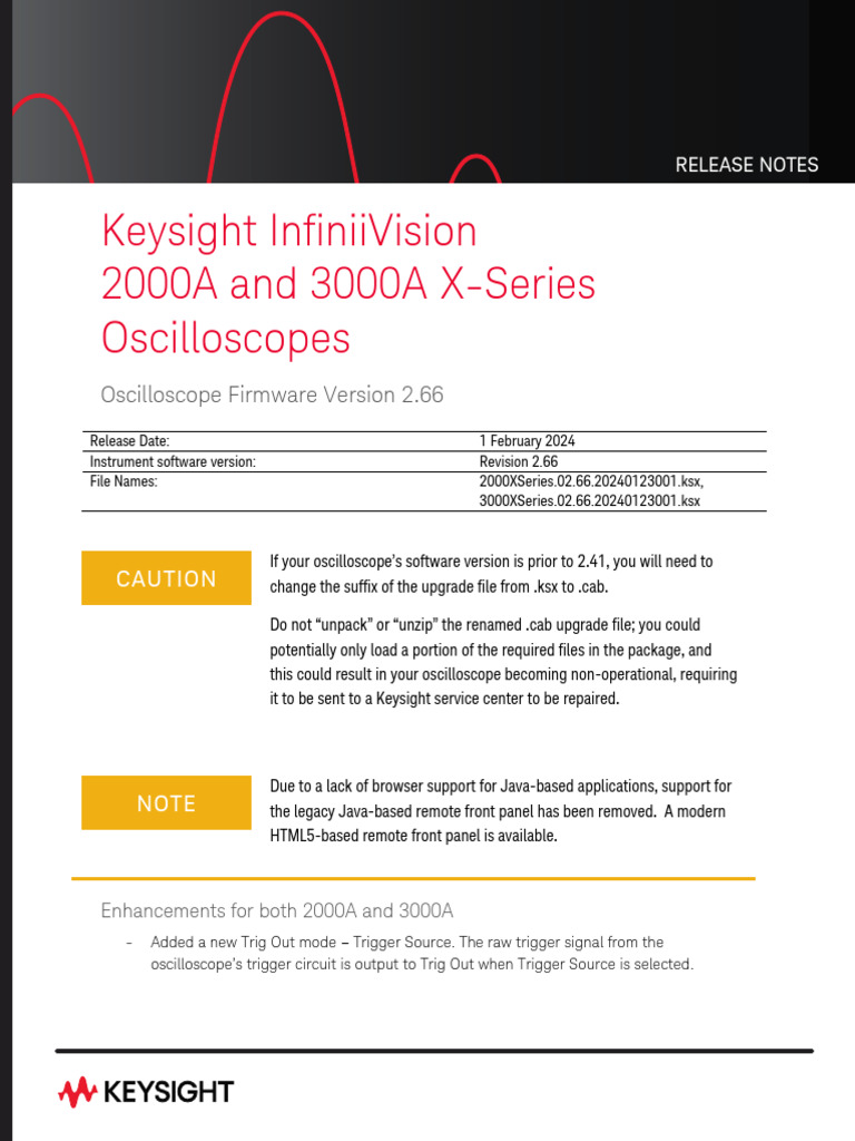 Keysight InfiniiVision Firmware 2.66 Release | PDF | Information And ...
