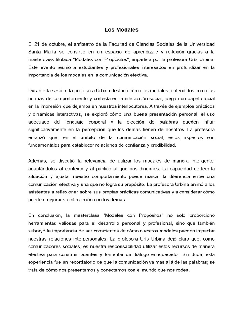Los Modales | PDF