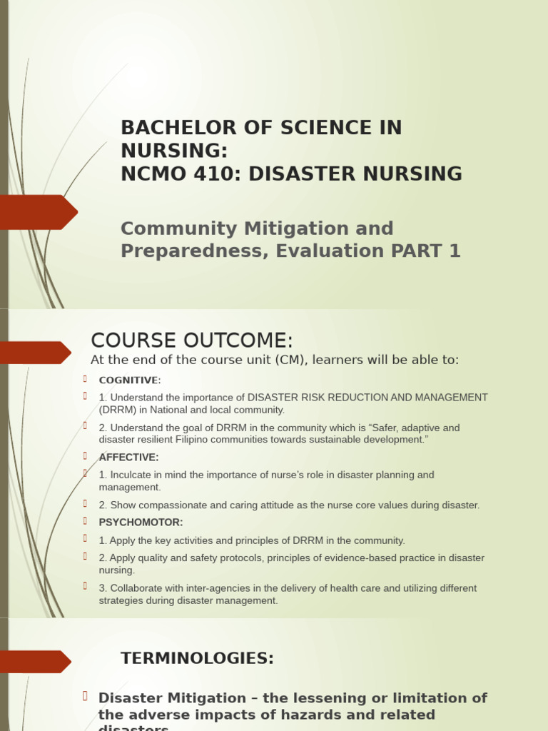 Bachelor of Science in Nursing | PDF | Emergency Management | Disaster ...