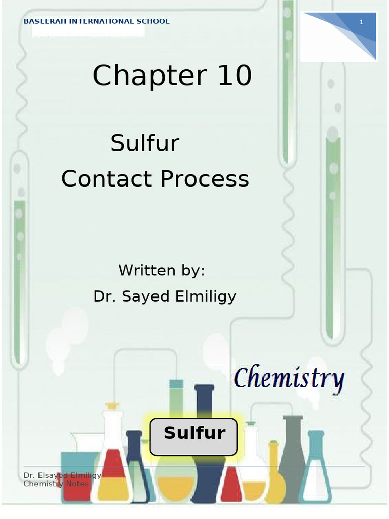 Chapter 10 - Sulfur | PDF | Sulfuric Acid | Sulfur
