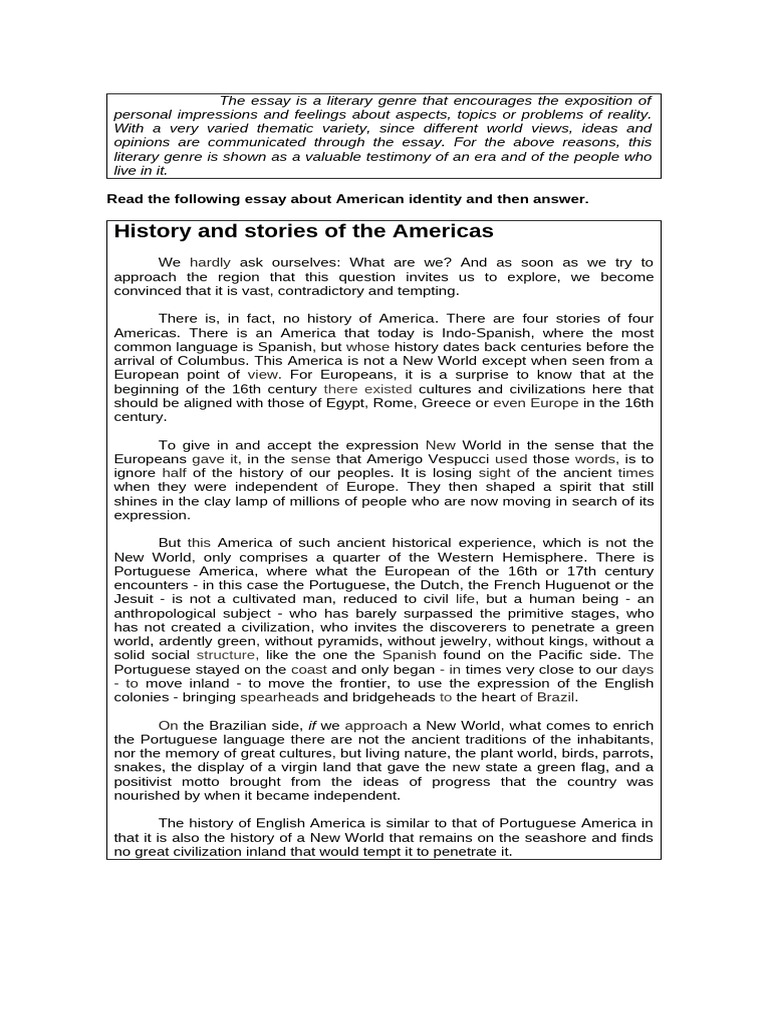 History and Stories of The Americas | PDF | New World