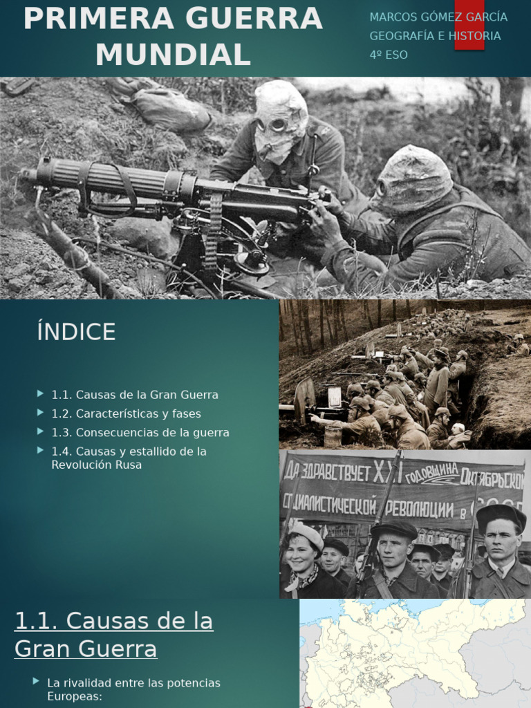 Causas y consecuencias de la Primera Guerra Mundial | PDF ...