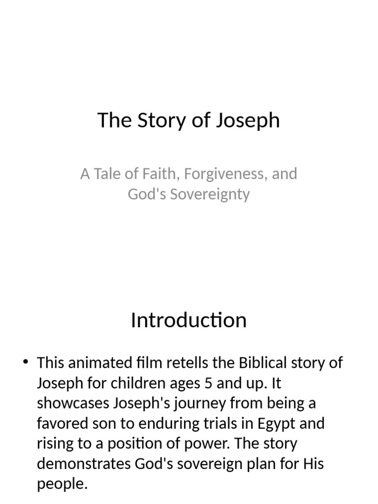 Joseph: A Tale of Faith and Forgiveness | PDF