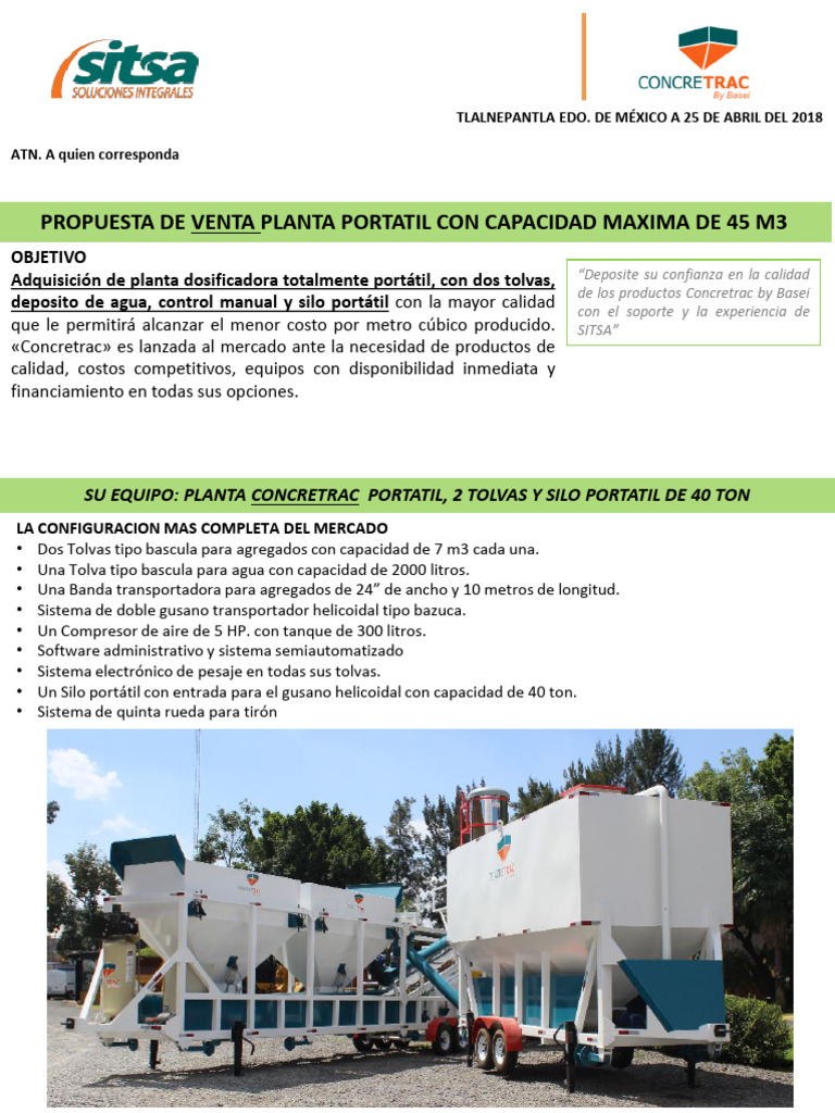 COT PTA PORTATIL Y SILO PORTATIL 2T 2018 | PDF | Motores