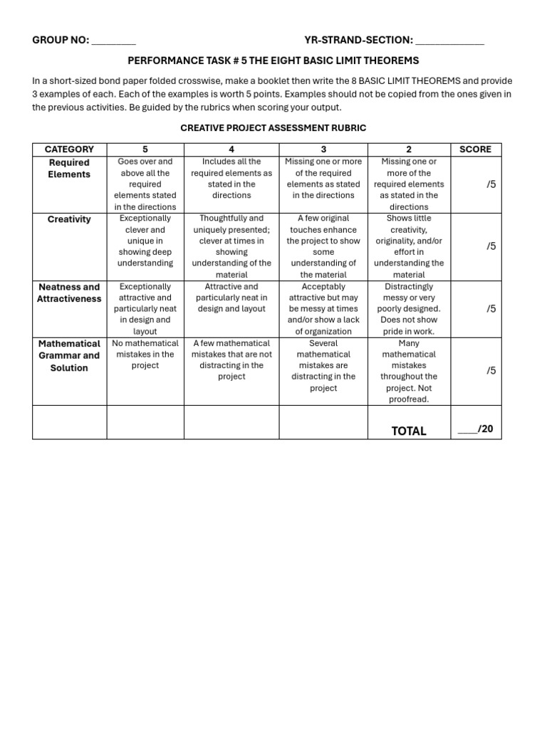 Performance Task Booklet Bascal | PDF | Mathematics
