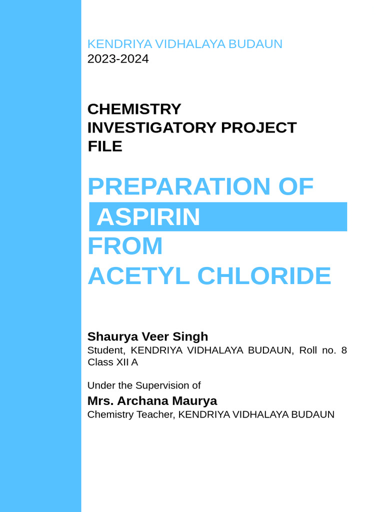 Chemistry project file | PDF | Aspirin