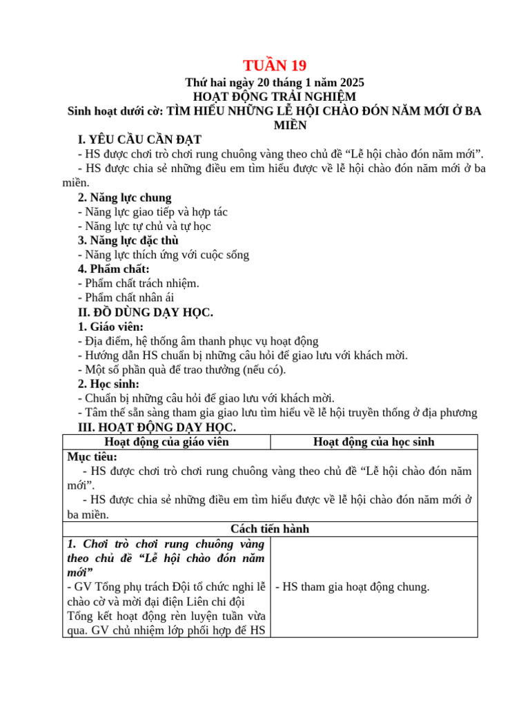 TUẦN 19-LỚP 5-CTST | PDF