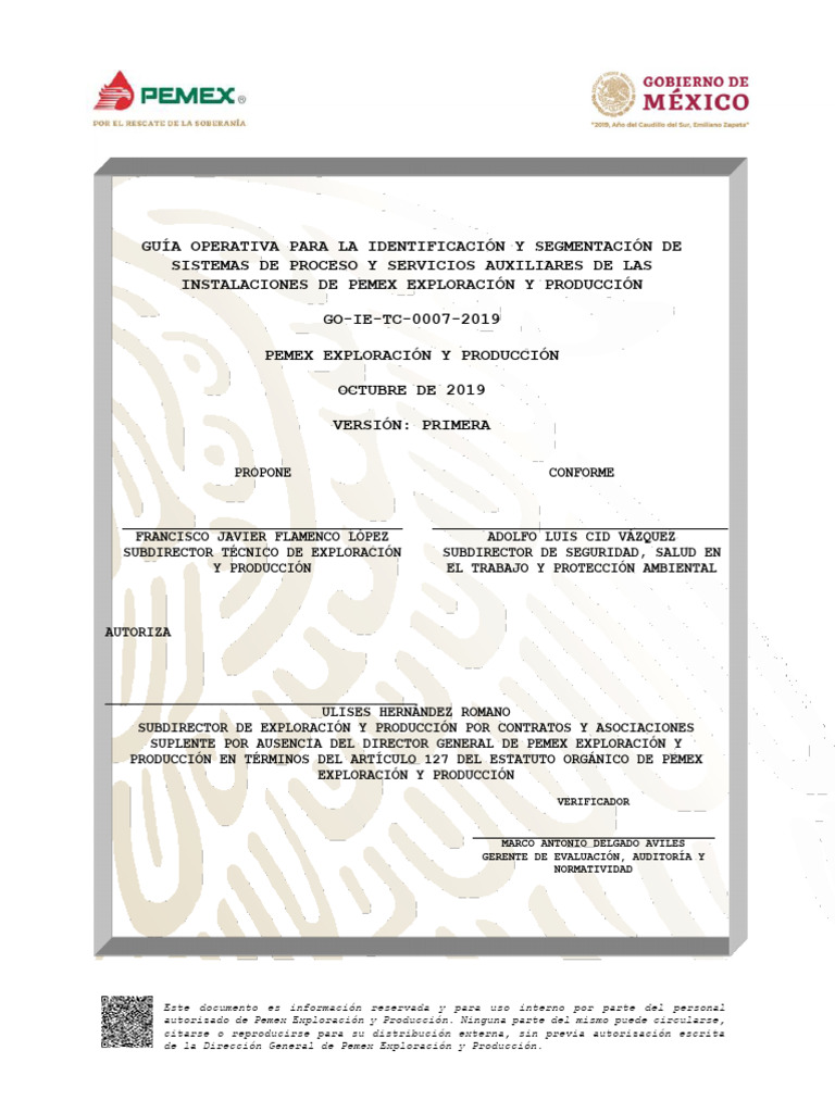 Guía Operativa Para La Identificación y Segmentación Go-ie-tc-0007-2019 | PDF | Presión | Gases