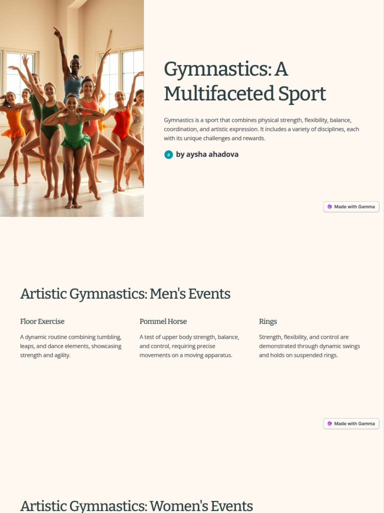 Gymnastics A Multifaceted Sport | PDF | Gymnastics | Physical Exercise
