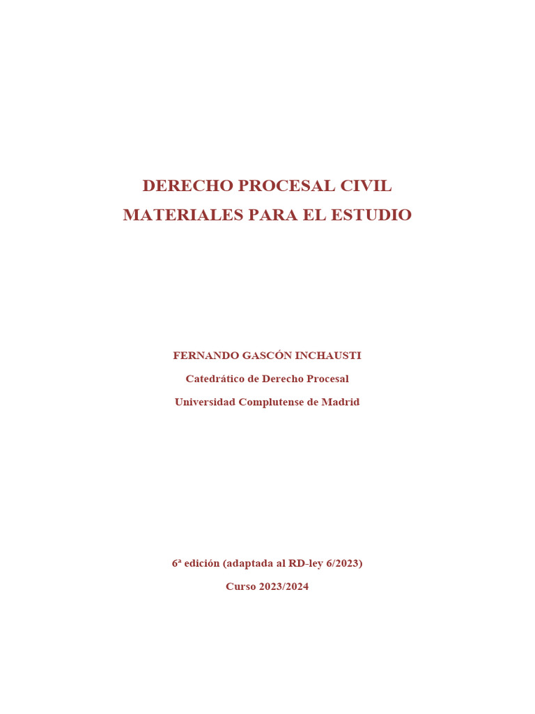 Derecho Procesal Civil 2 | PDF | Ley procesal | Caso de ley