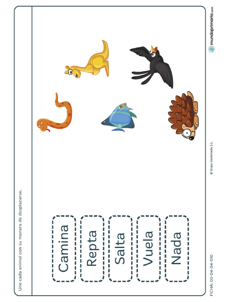 Ficha de La Manera de Desplazarse de Los Animales | PDF