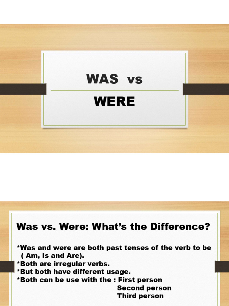 Was vs were | PDF