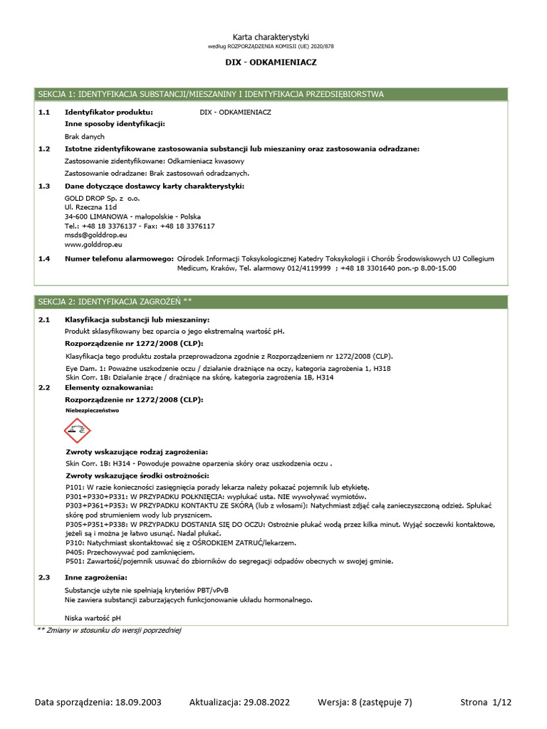 Dix - Odkamieniacz - Cz-8 | PDF