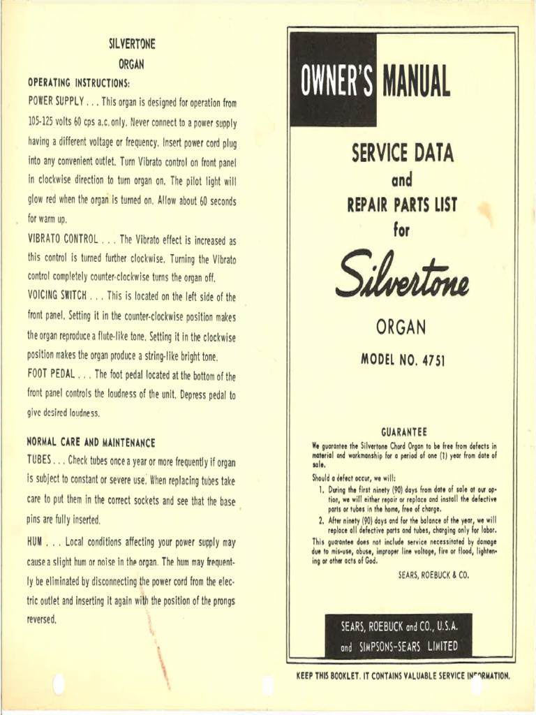 Silverton Organ Operating Manual | PDF | Electrical Engineering ...