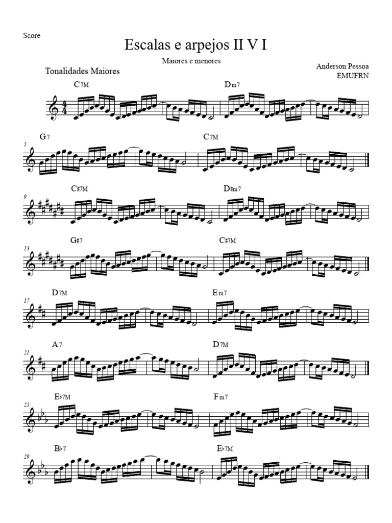 II V I Escalas e Arpejos | PDF