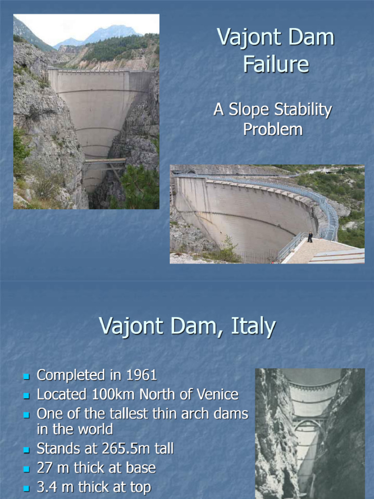 Vajont Dam Failure A Slope Stability Problem | PDF