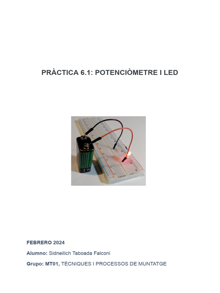 Control de LED con Potenciómetro | PDF | Diodo emisor de luz | Resistencia Eléctrica y Conductancia