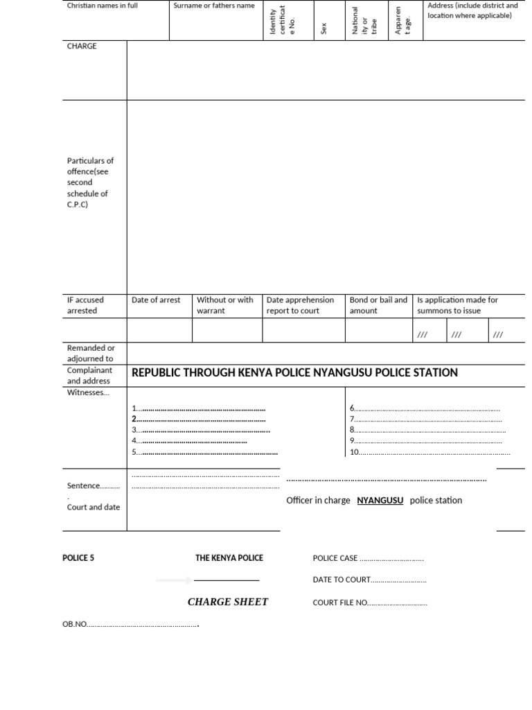 PCR Charge Sheet Ya Selling Alcoholic Drinks. of 2015docx | PDF | Bail ...