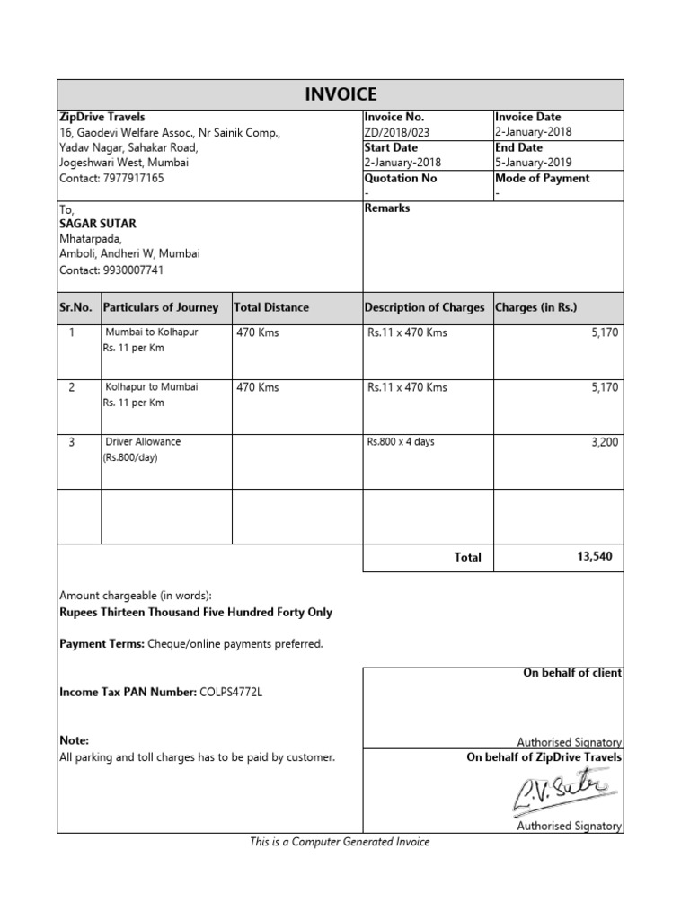 LTA Bill - Sagar | PDF