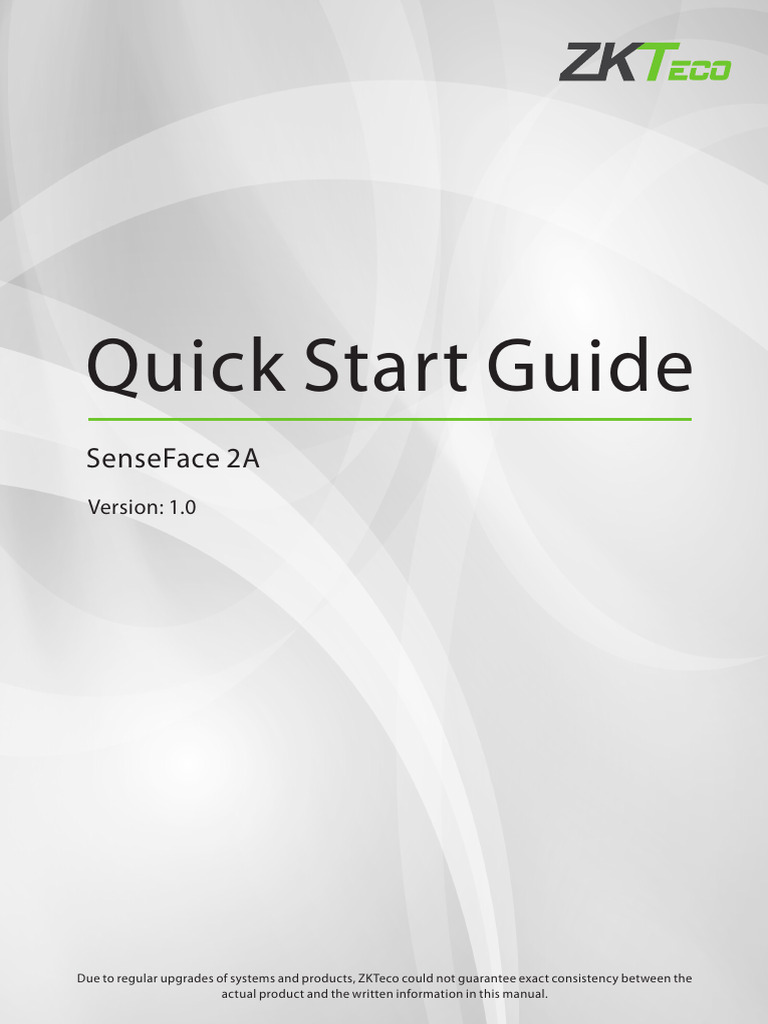 ZK - SenseFace 2A - QSG - EN - v1.0 - 20240315 - Compressed | PDF | Port (Computer Networking ...
