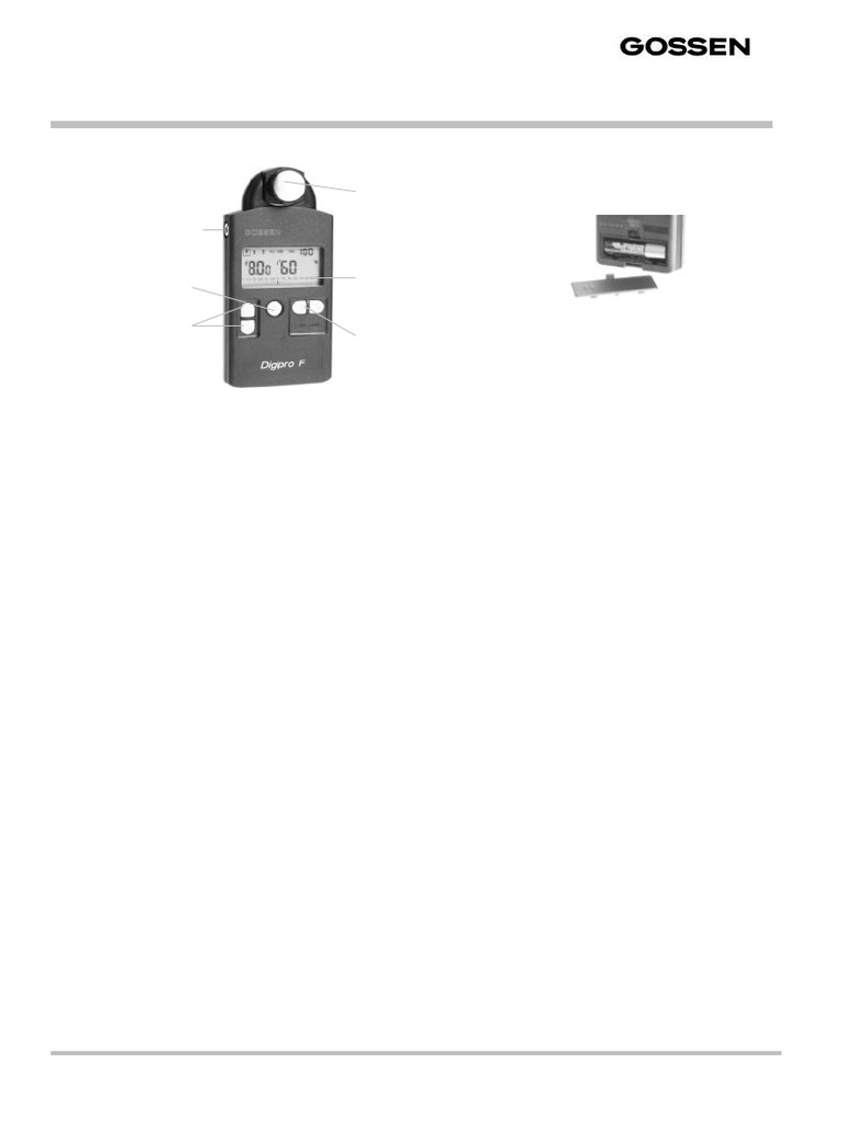 Manual Digipro F: Fotómetro Gossen | PDF | Exposición (fotografía) | Velocidad de obturación