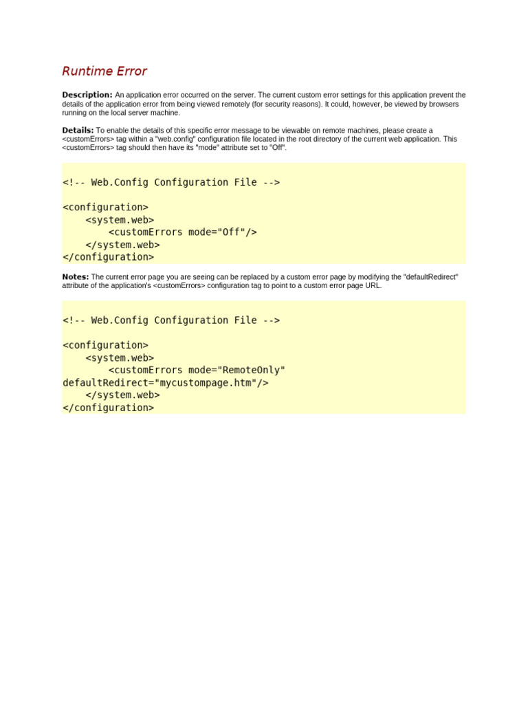 Fixing Runtime Errors in Web Applications | PDF