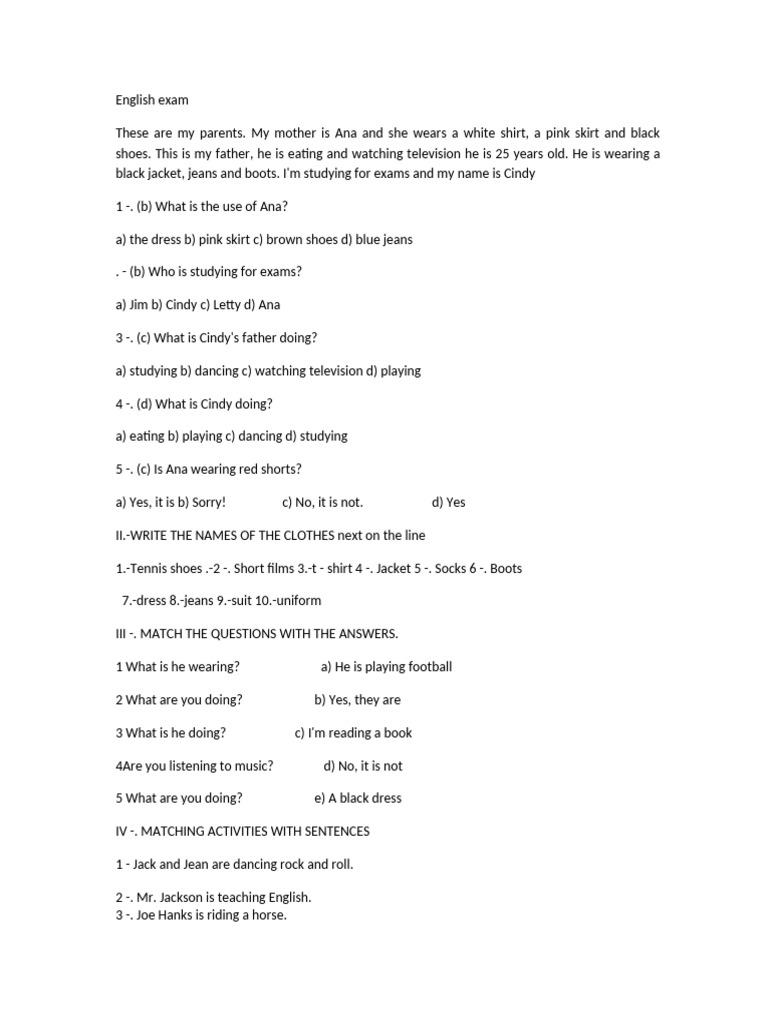 English Exam | PDF