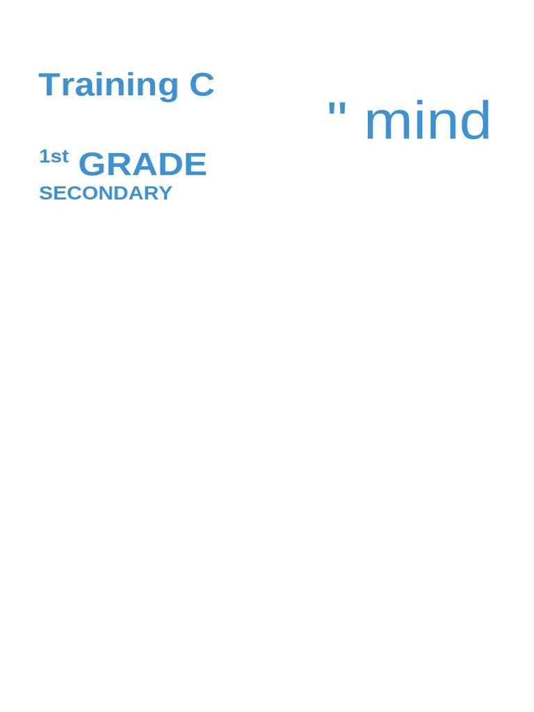 1st. Training The Mind. | PDF | Arithmetic | Mathematics