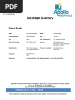 Apollo Hospital Discharge Summary | PDF | Surgery | Surgical Specialties