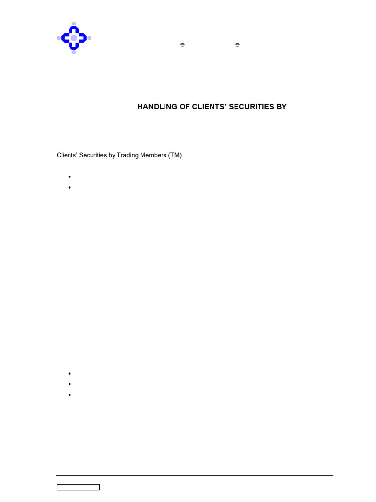 DP 279 Clarification On Handling of Client Securities by TM CM | PDF ...