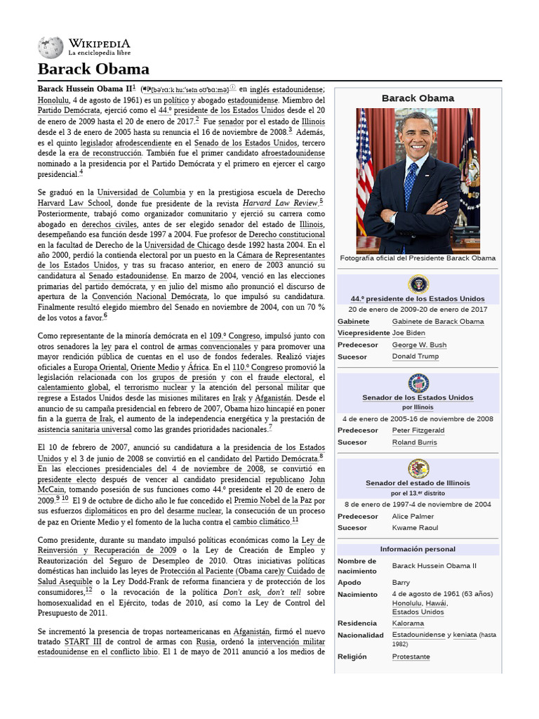 Barack_Obama | PDF | Barack Obama | Partido Demócrata (Estados Unidos)