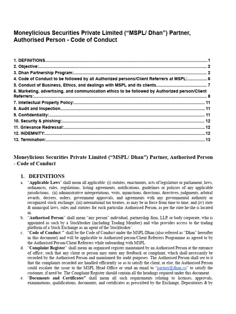 Dhan Refer and Earn Terms Overview | PDF | Stock Exchange | Business