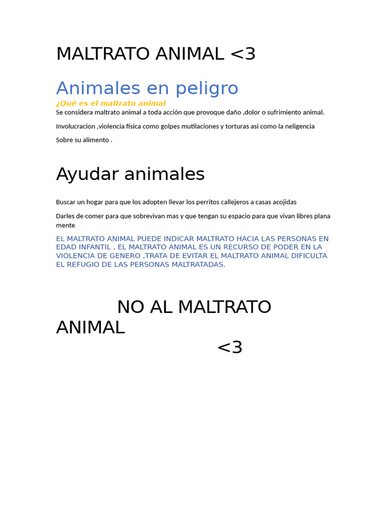 Maltrato Animal: Causas y Soluciones | PDF