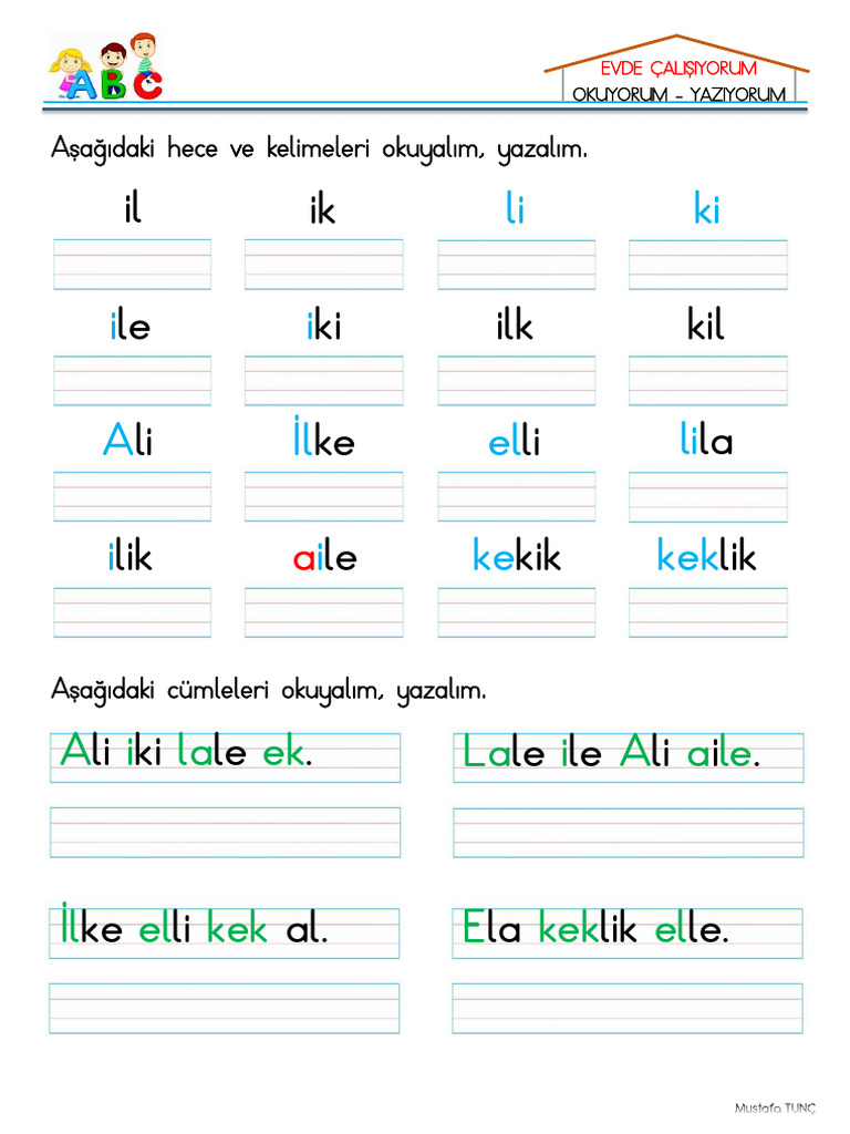 1.Sinif-Turkce-Matematik-Odevi- | PDF