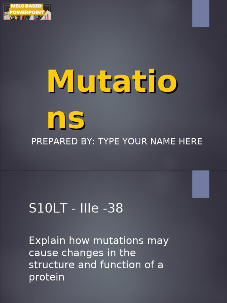 Science10q3mutation 250121074237 D589a25a | PDF | Mutation | Point Mutation