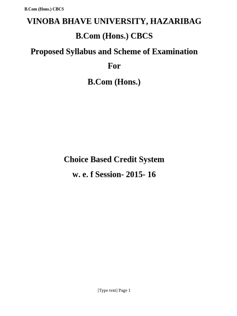 Syllabus B.Com Hons 2017 | PDF | Regression Analysis | Mean