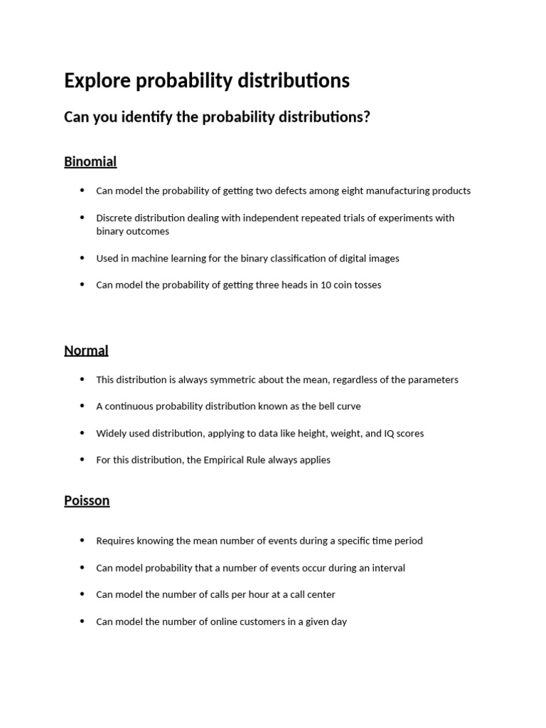 Probability Distributions Guide | PDF