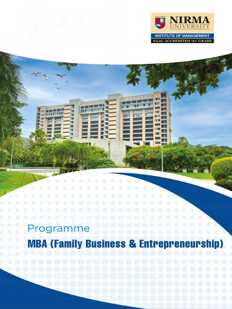 MBA in Family Business Entrepreneurship Programme Brochure 2024 | PDF | University And College ...
