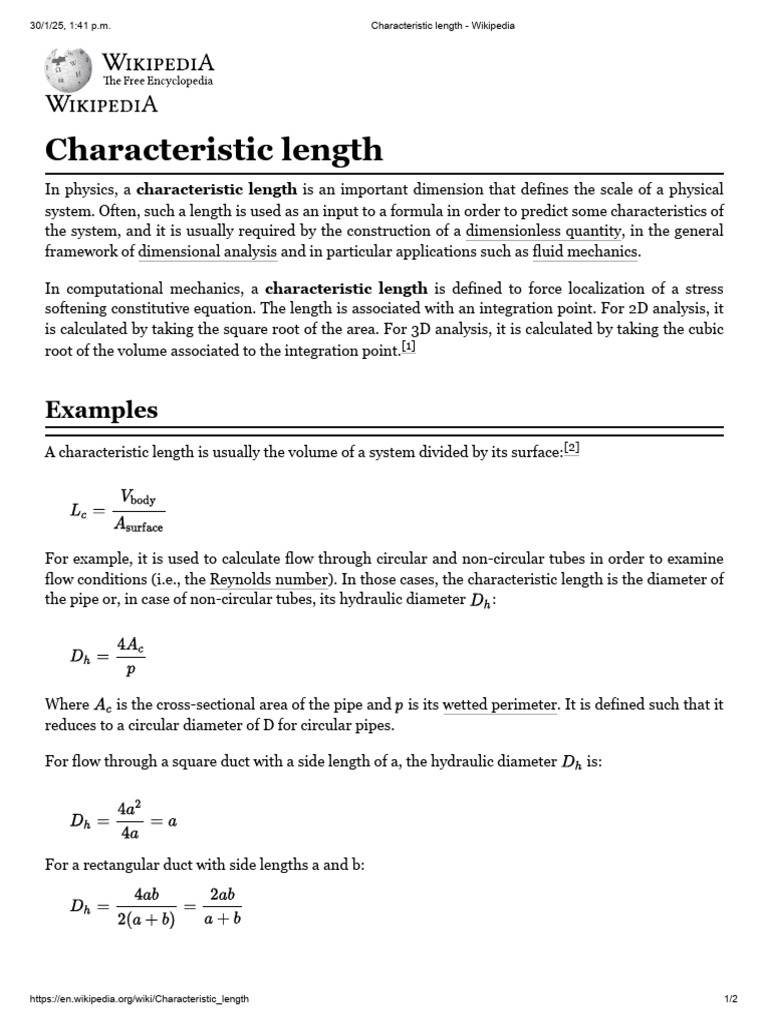 Characteristic length | PDF | Chemical Engineering | Mechanics