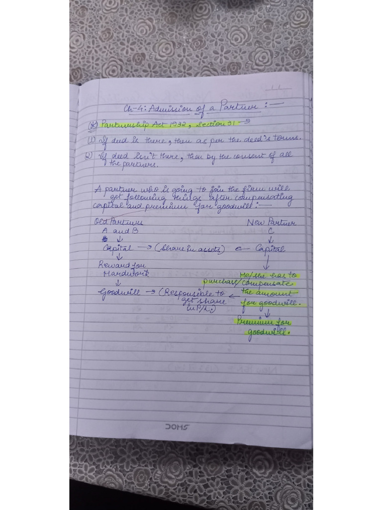 Admission of A Partner Notes | PDF