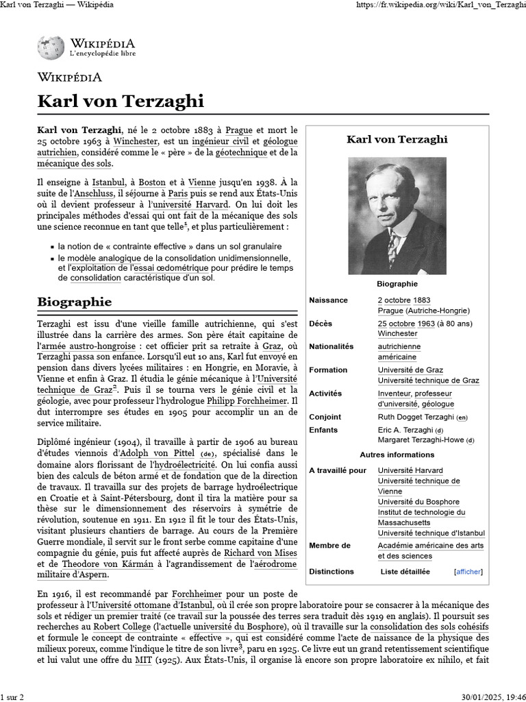 Karl von Terzaghi : Pionnier de la géotechnique | PDF | Génie géotechnique