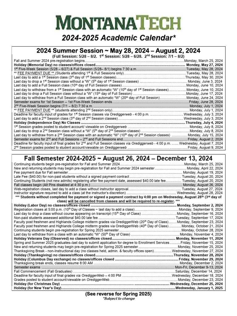 2024-2025 Academic Calendar Overview | PDF | Academic Term | Holidays
