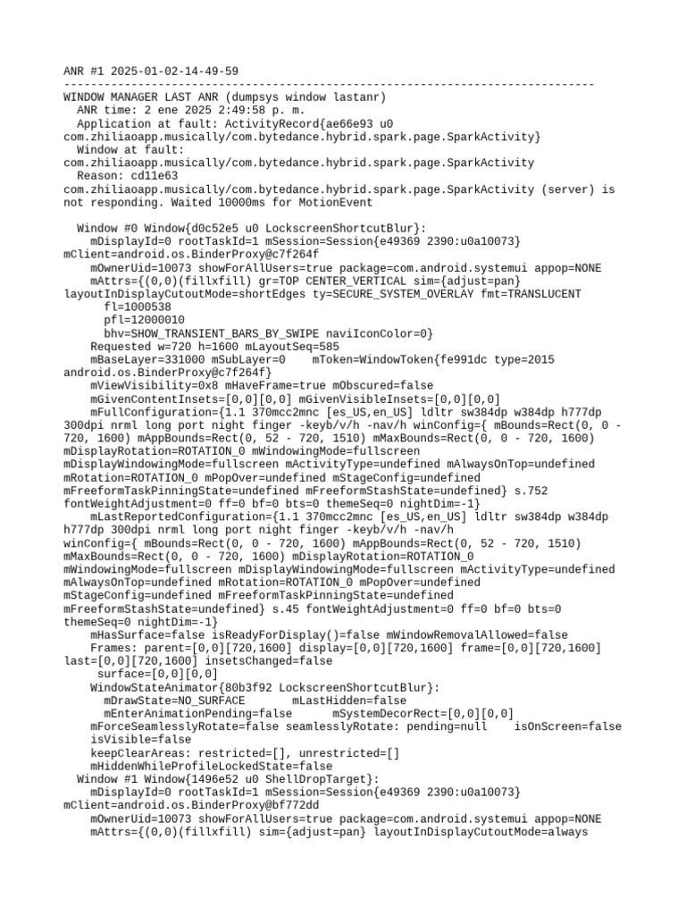 Dumpsys ANR WindowManager | PDF | Software | System Software