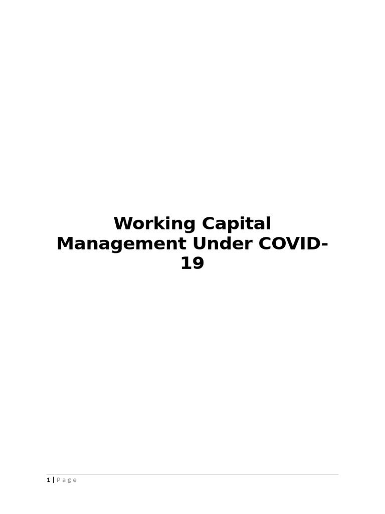 WCM | PDF | Working Capital | Methodology