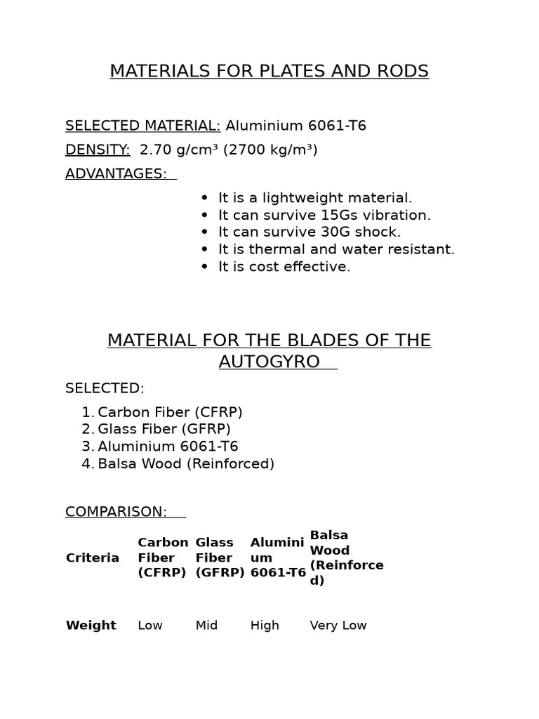Materials For Plates and Rods | PDF