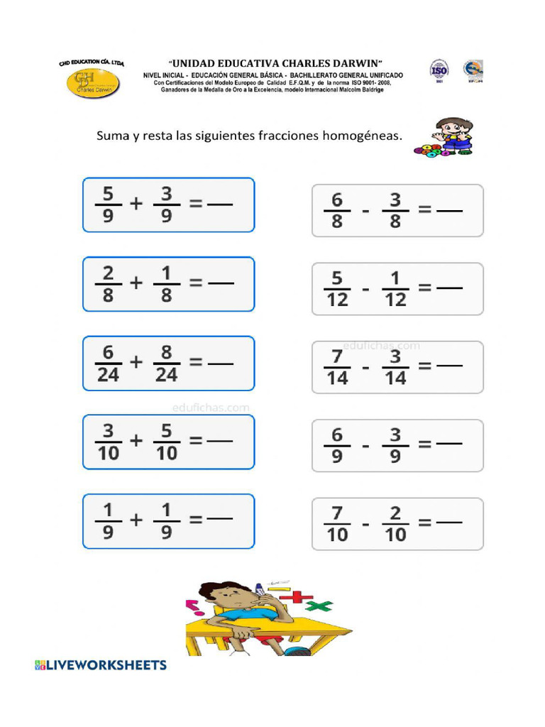 FRACCIONES HOMOGENEAS LECCION | PDF